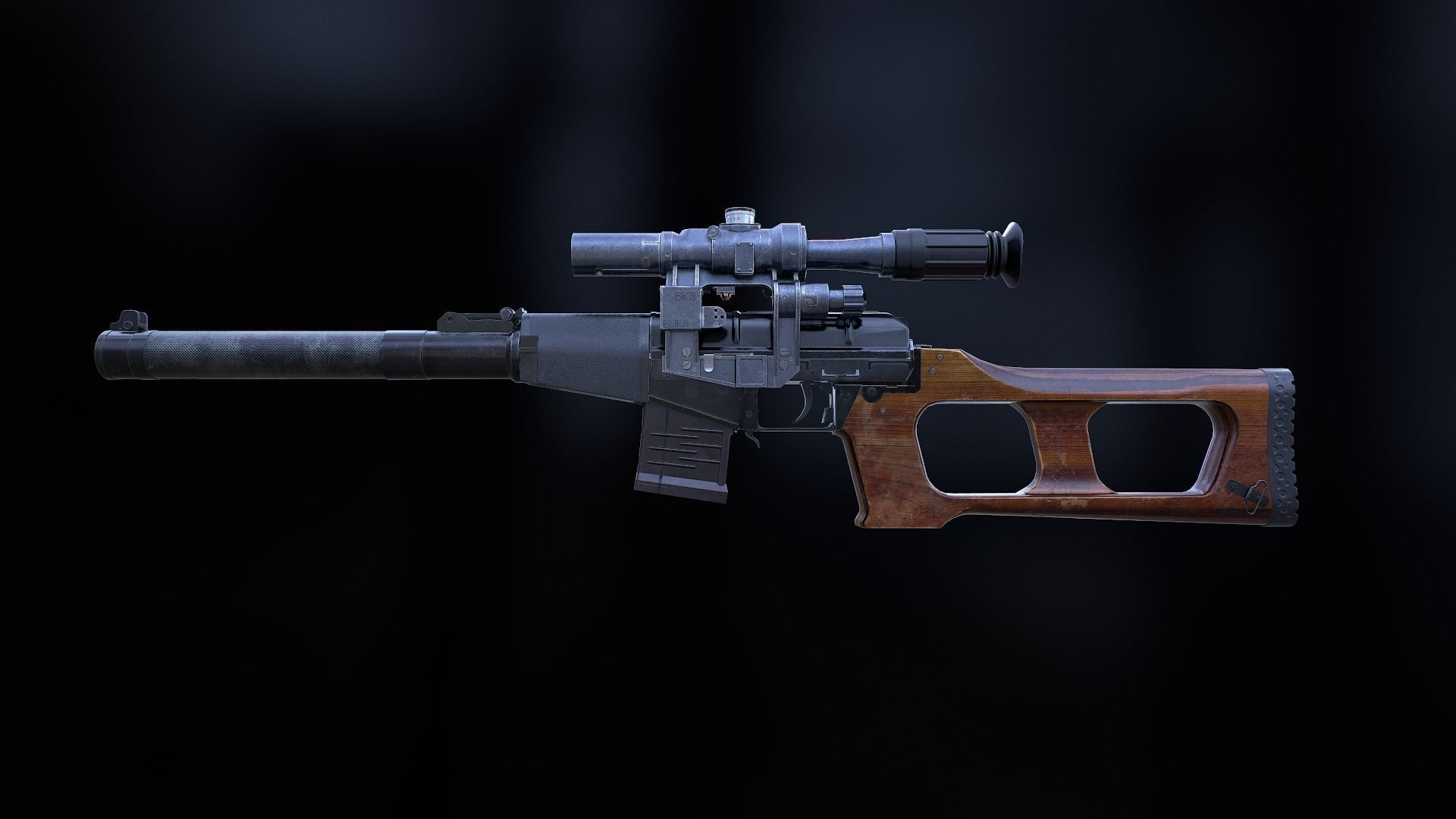 3D model VR - AR VSS Vintorez sniper rifle PBR VR / AR / low-poly ...