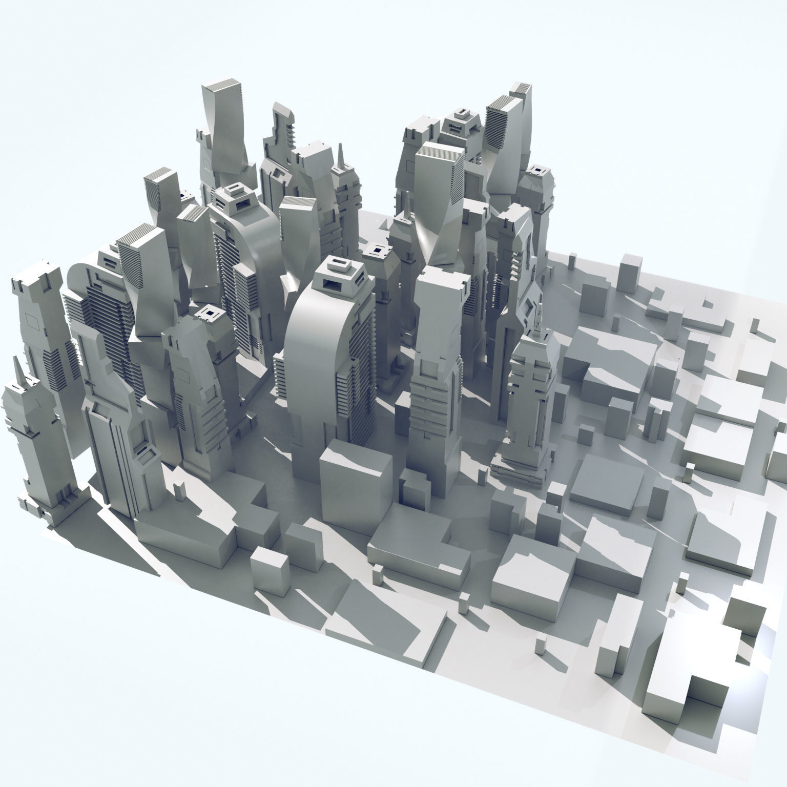 sci fi bilding set 3D model | CGTrader