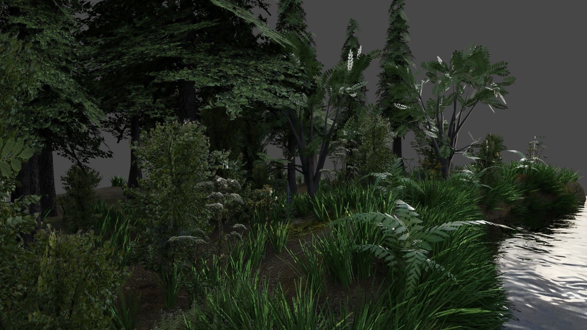 Scene river in forest 3D model | CGTrader