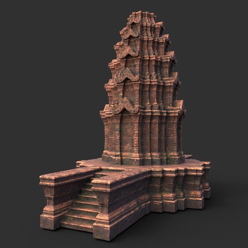 Low poly Ancient Temple 04 3D asset | CGTrader