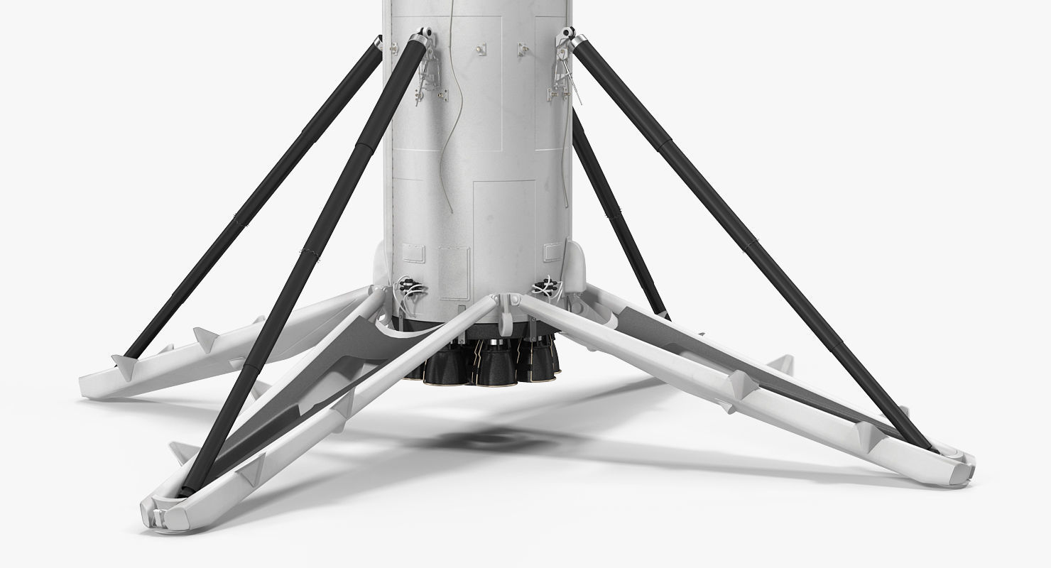 Falcon 9 First Stage with Landing Legs 3D model | CGTrader