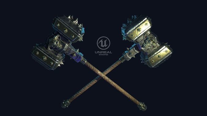 3D model Spiked warhammer VR / AR / low-poly | CGTrader