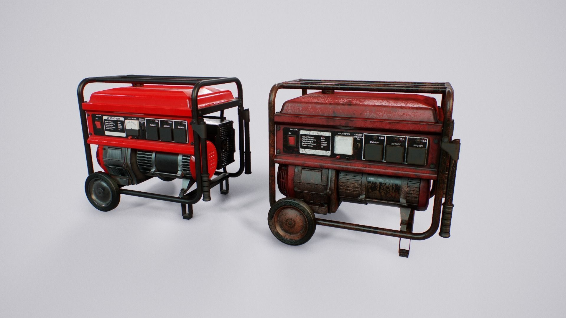 3D model Diesel Generator - PBR Game Ready - 4k textures VR / AR / low ...