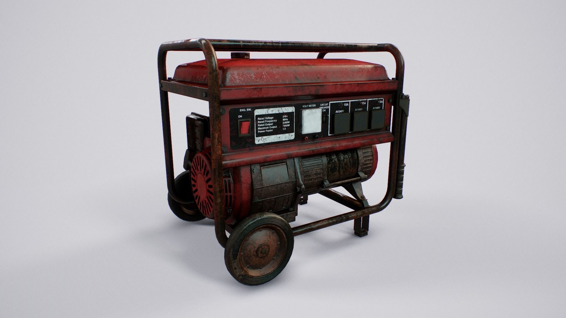 3D model Diesel Generator - PBR Game Ready - 4k textures VR / AR / low ...