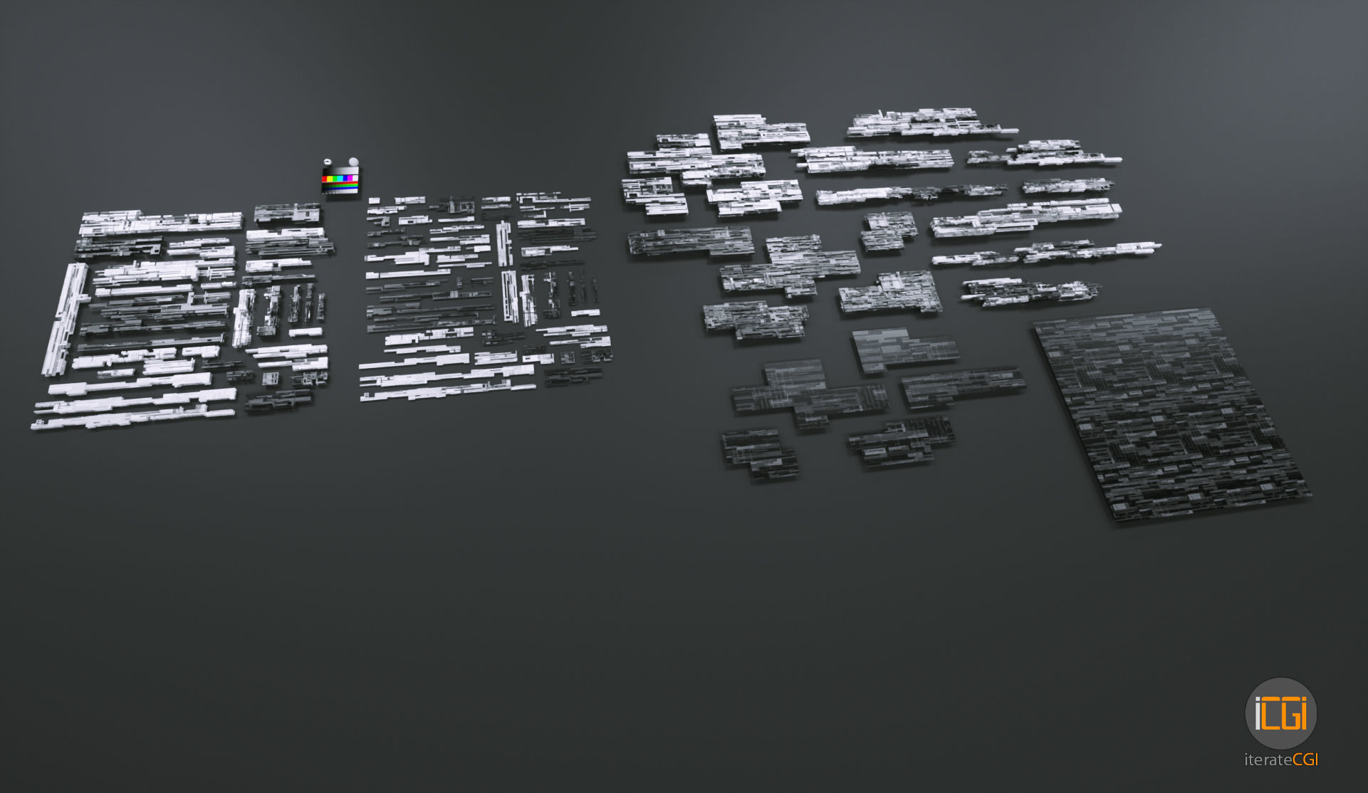 3D model Tech Greebles set 2 VR / AR / low-poly | CGTrader