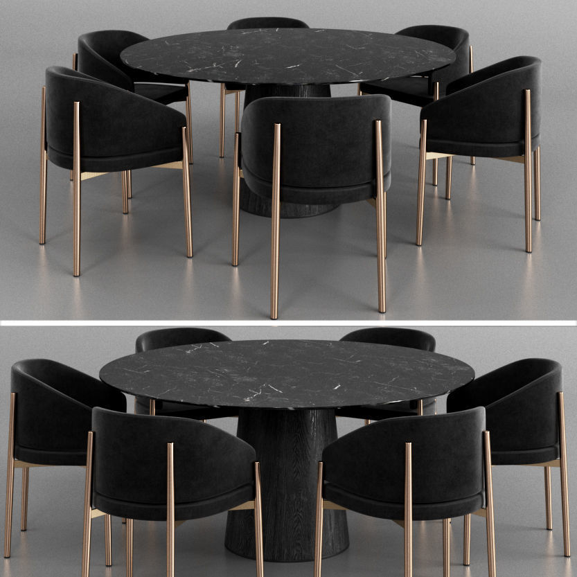 Porro Frank armchair and Materic table 2 3D model | CGTrader