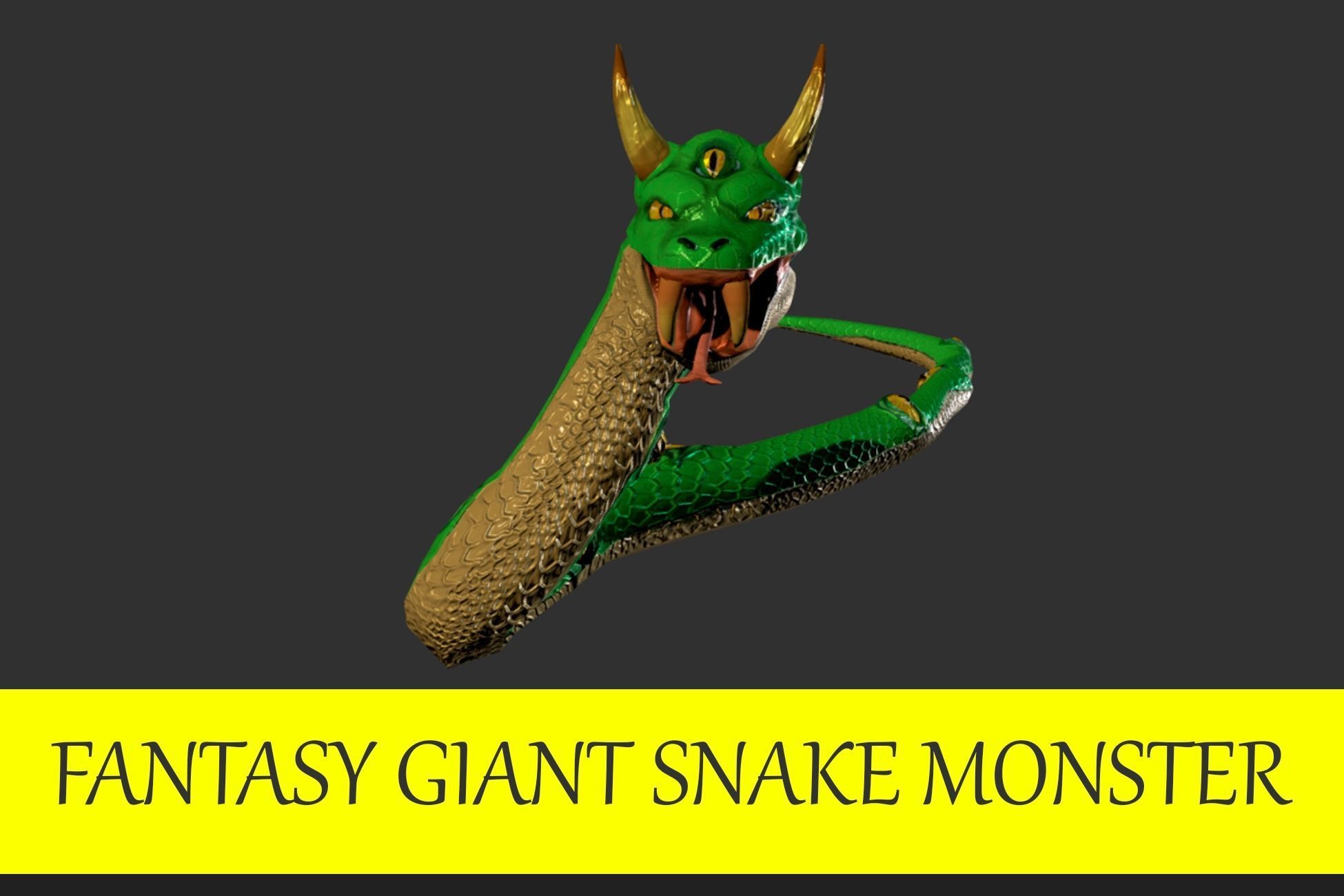 Animated Low Poly PBR Snake 3D model | CGTrader