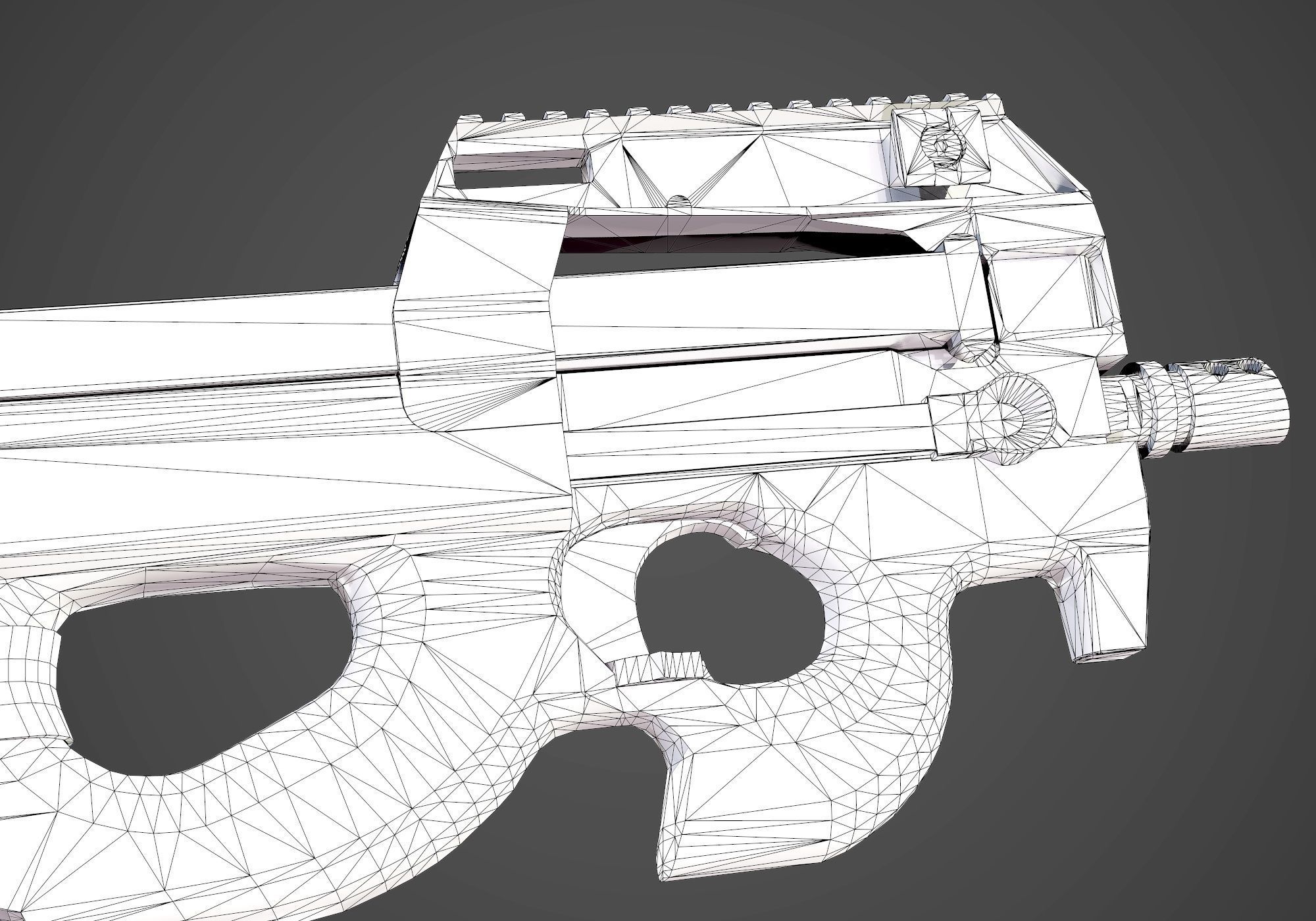 3D model FN P90 Submachine Gun AAA Game Ready Asset VR / AR / low-poly ...