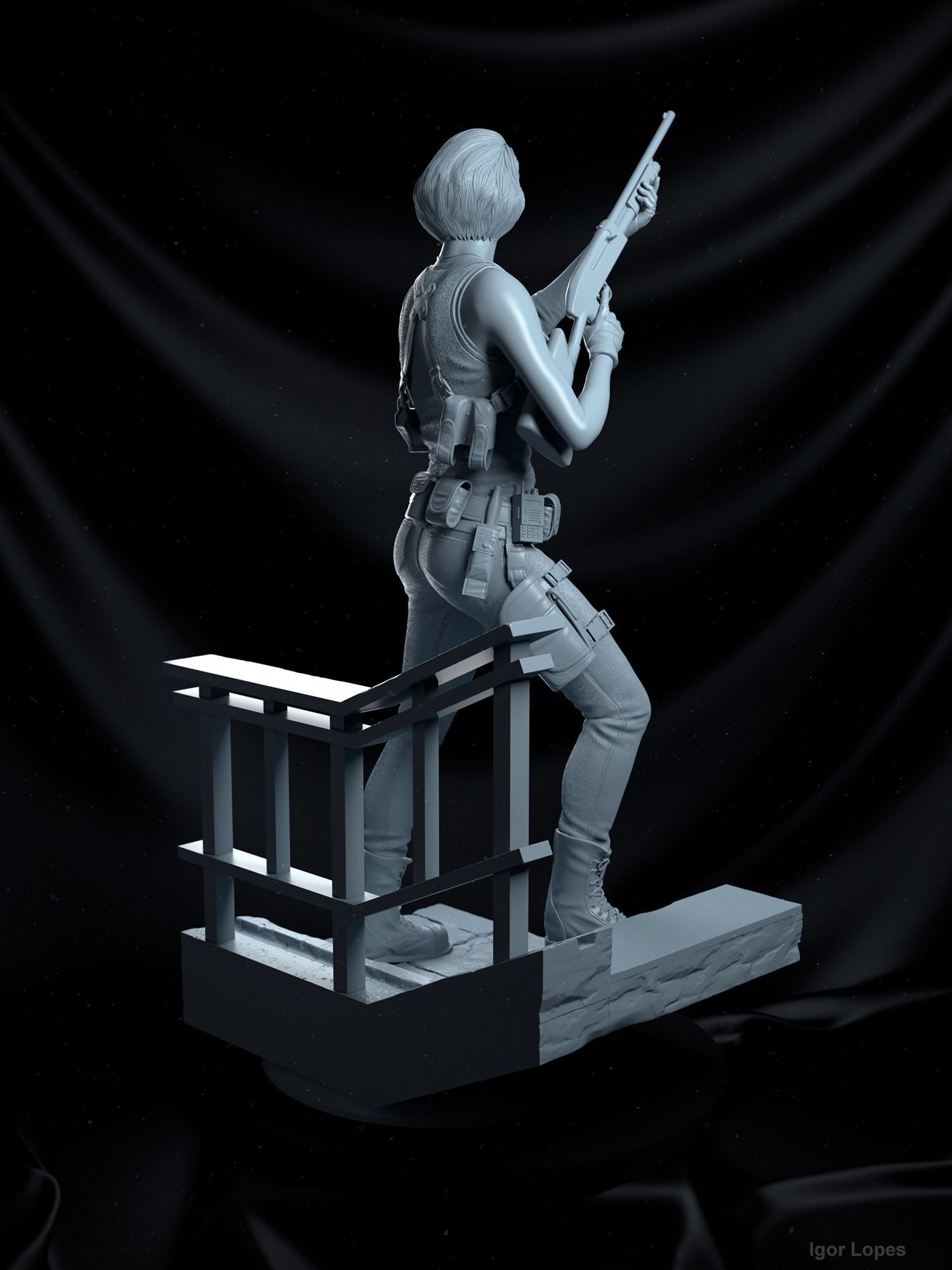 Jill Valentine Statue - Resident Evil 3 3D model 3D printable | CGTrader