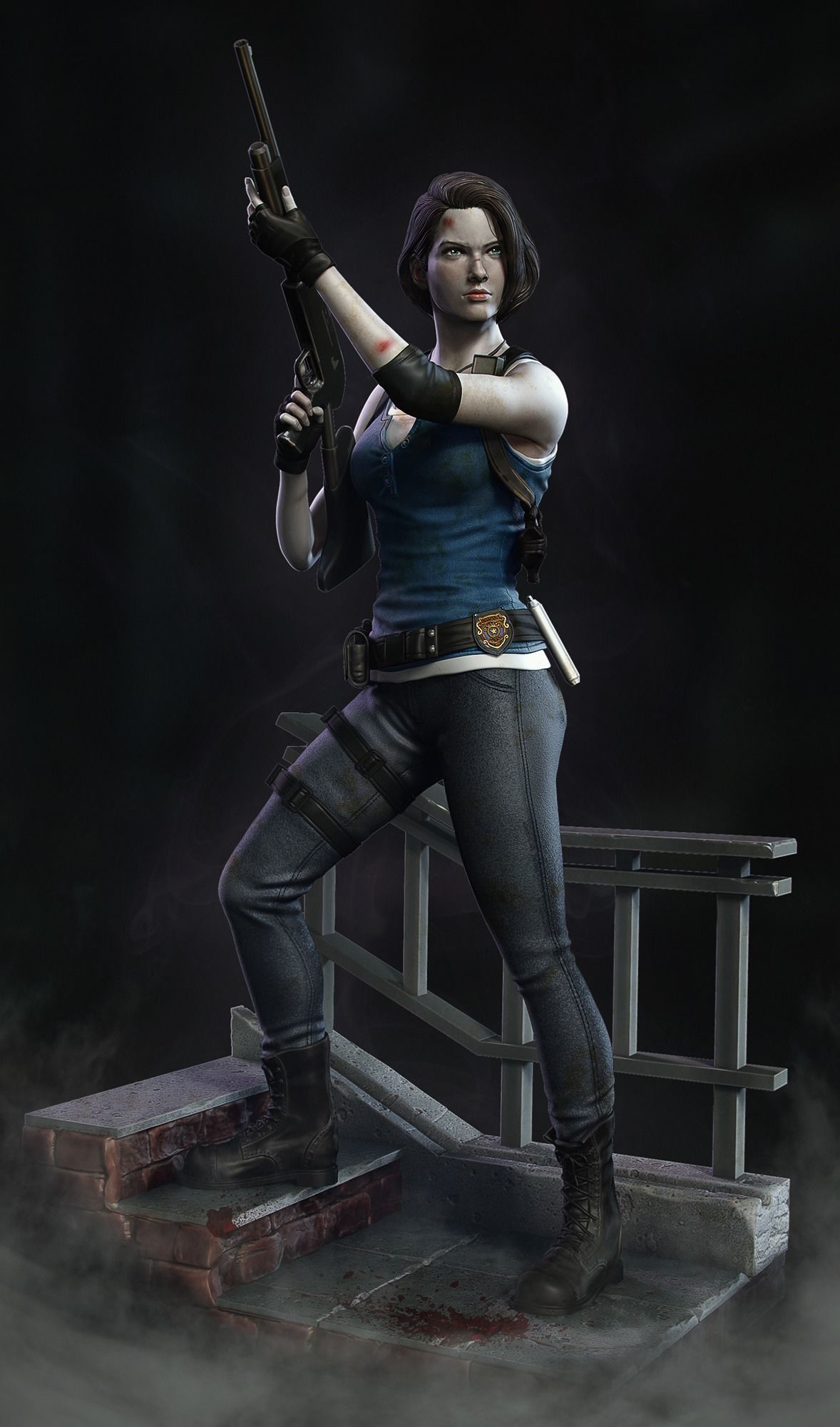Jill Valentine Statue - Resident Evil 3 3D model 3D printable | CGTrader