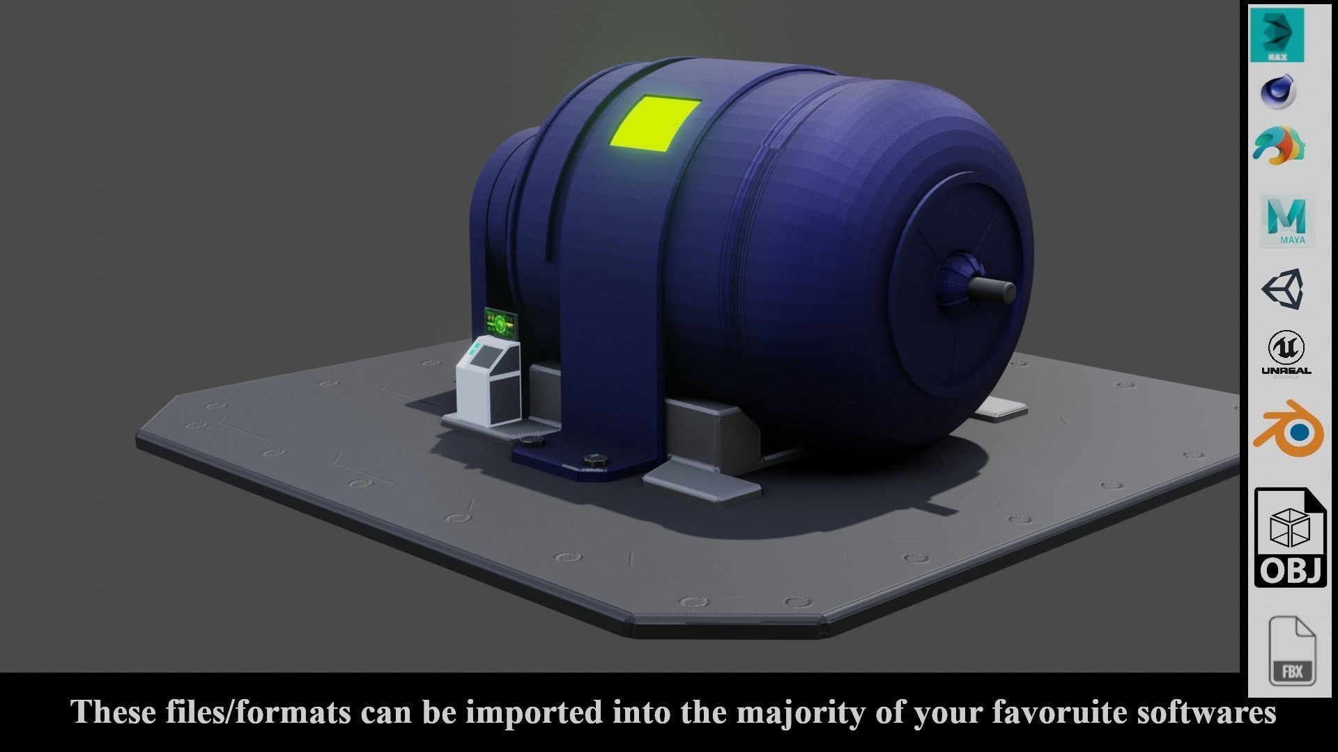 3D model Sci Fi Power Generator - Low poly - Game Ready VR / AR / low ...