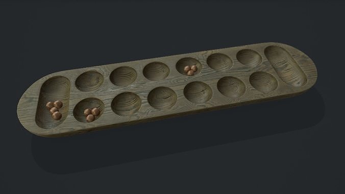 Awele Awale board game 3D model | CGTrader