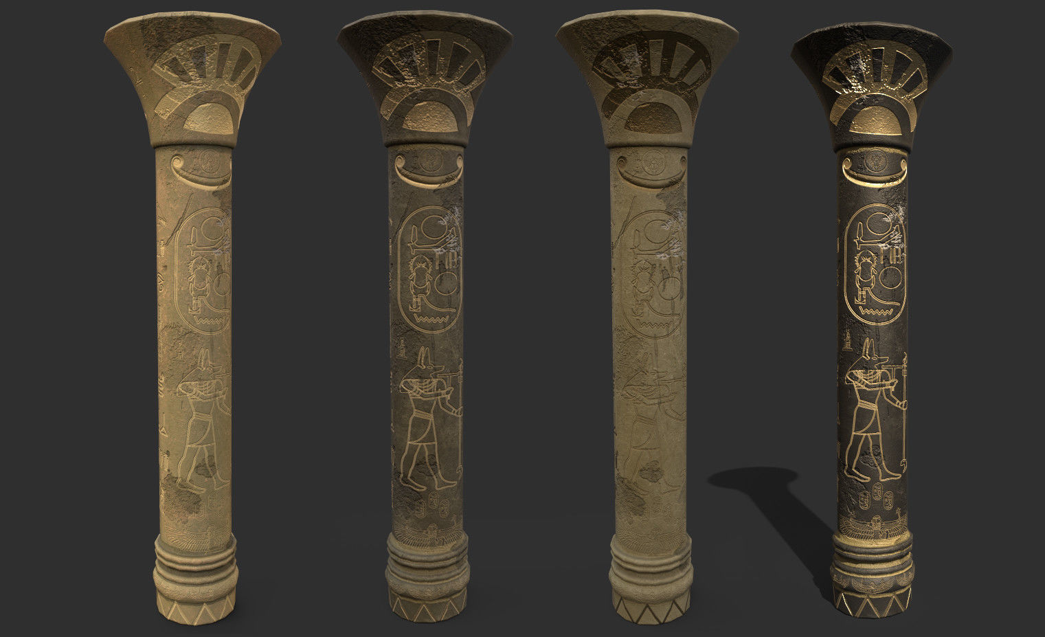 3D asset Egyptian column | CGTrader