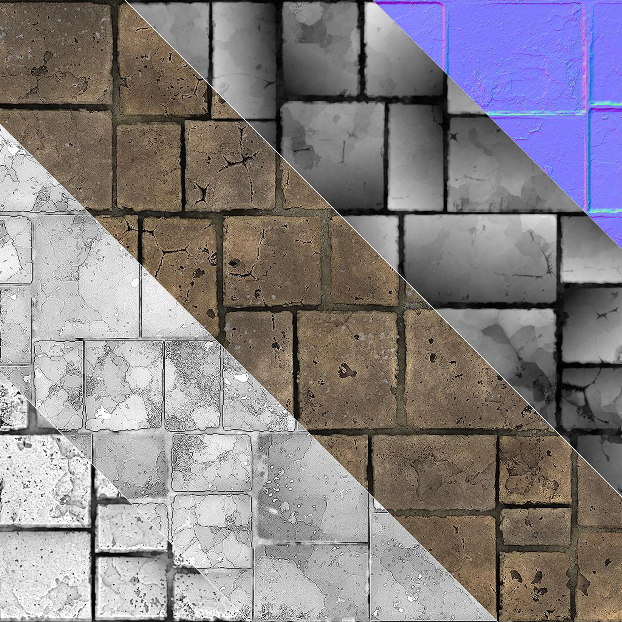 Seamless PBR paving slabs Texture | CGTrader