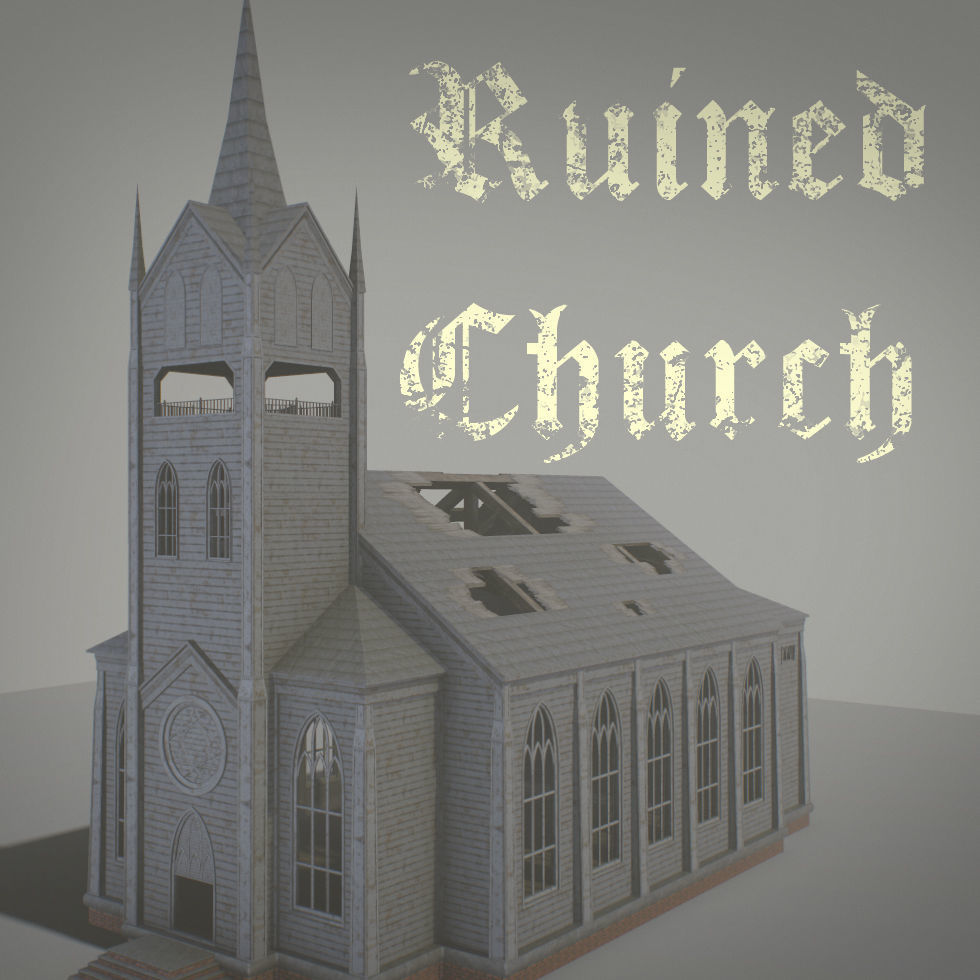 3D model Ruined Church VR / AR / low-poly | CGTrader