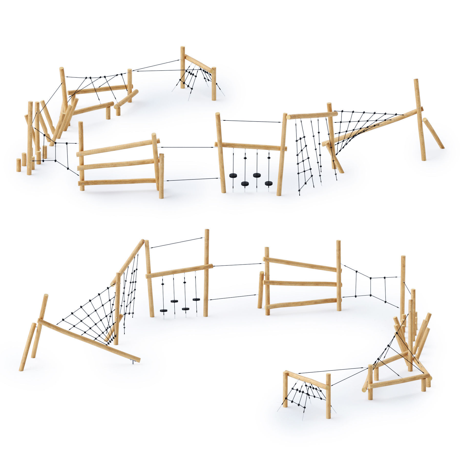 Kompan Robinia steeplechase Parkour 5 3D model | CGTrader