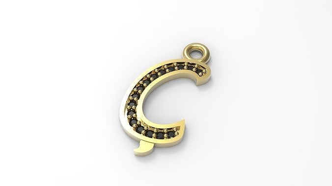 Alphabets Big Turkish C Letter Pendant 3D model 3D printable | CGTrader