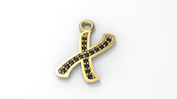 Alphabets Big X Letter Pendant 3D model 3D printable | CGTrader