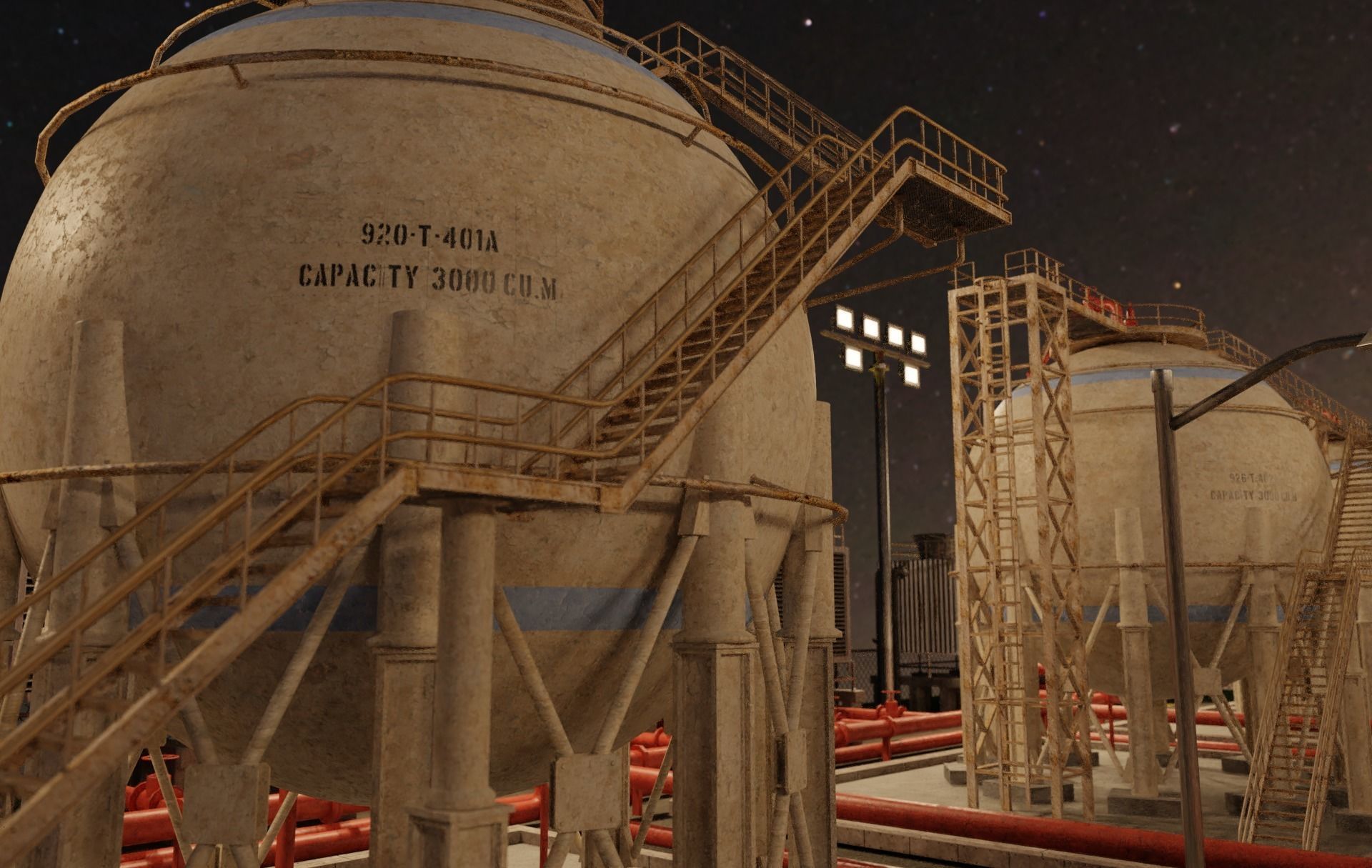 3D model Petroleum Refinery Storage Tanks VR / AR / low-poly | CGTrader