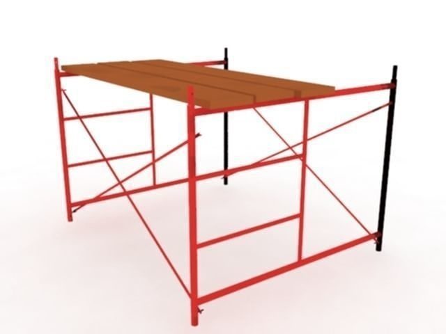 scaffolding frame with wooden top 3D model | CGTrader