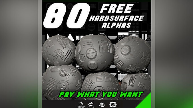80 HARDSURFACE ALPHAS FREE free Texture | CGTrader