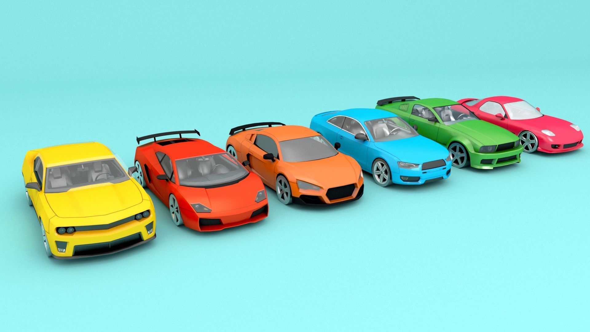 3D model Car Cartoon Sports Low-poly 3D model VR / AR / low-poly | CGTrader