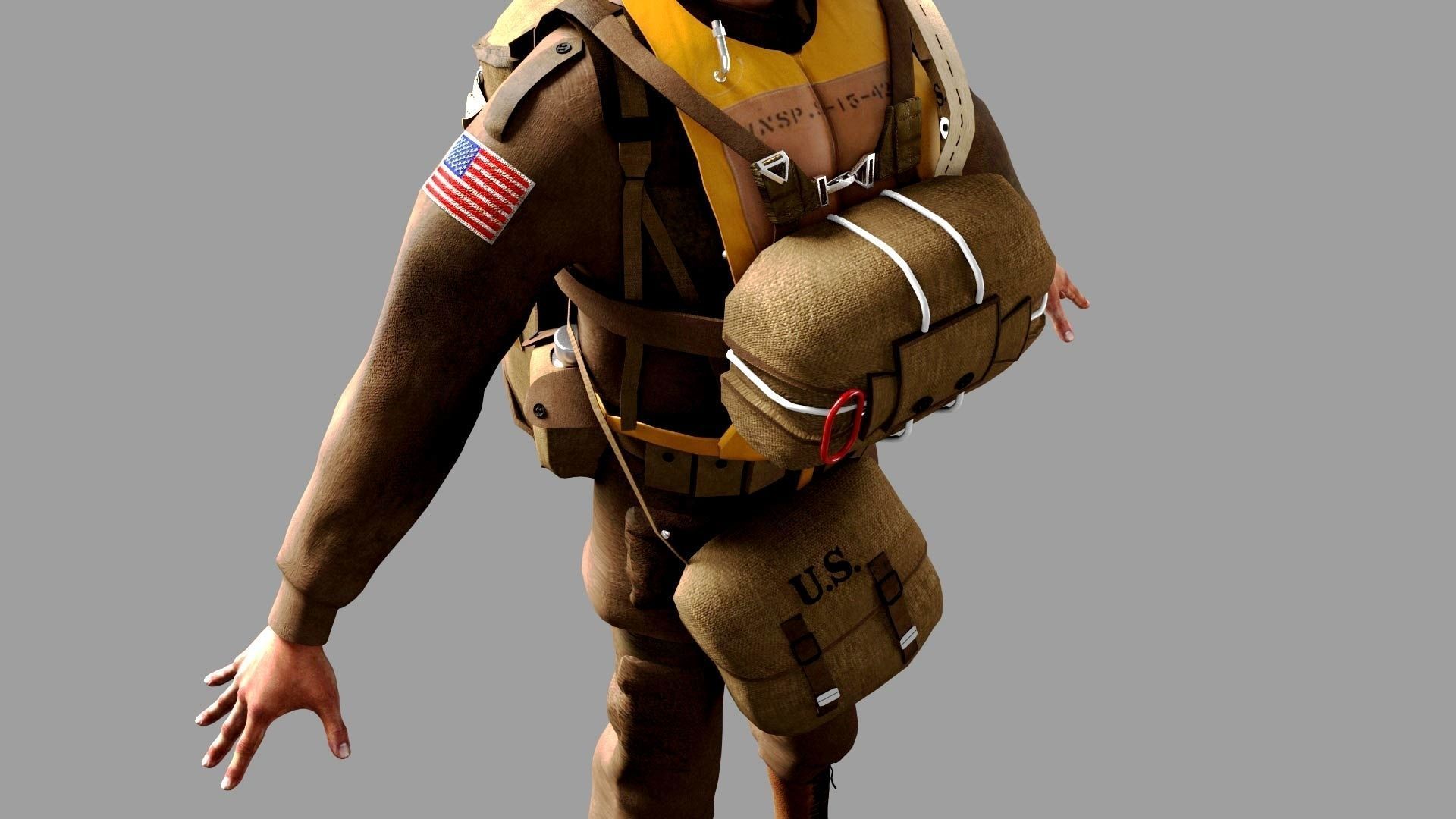 World War 2 US Paratrooper 3D model | CGTrader