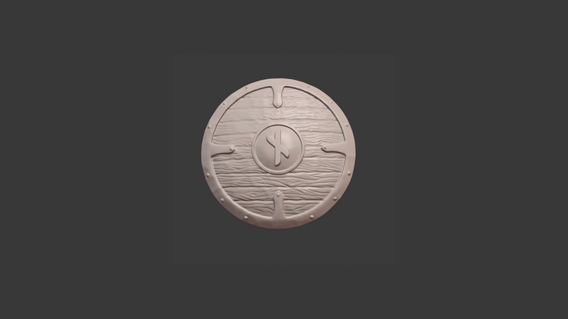 Scandinavian shield with rune Naudiz 3D model 3D printable | CGTrader