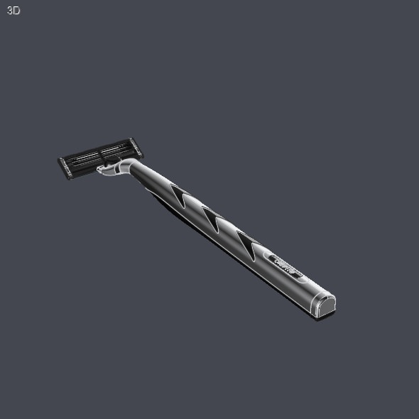 Detailed Gillette Mach 3 Razor cad model 3D model | CGTrader