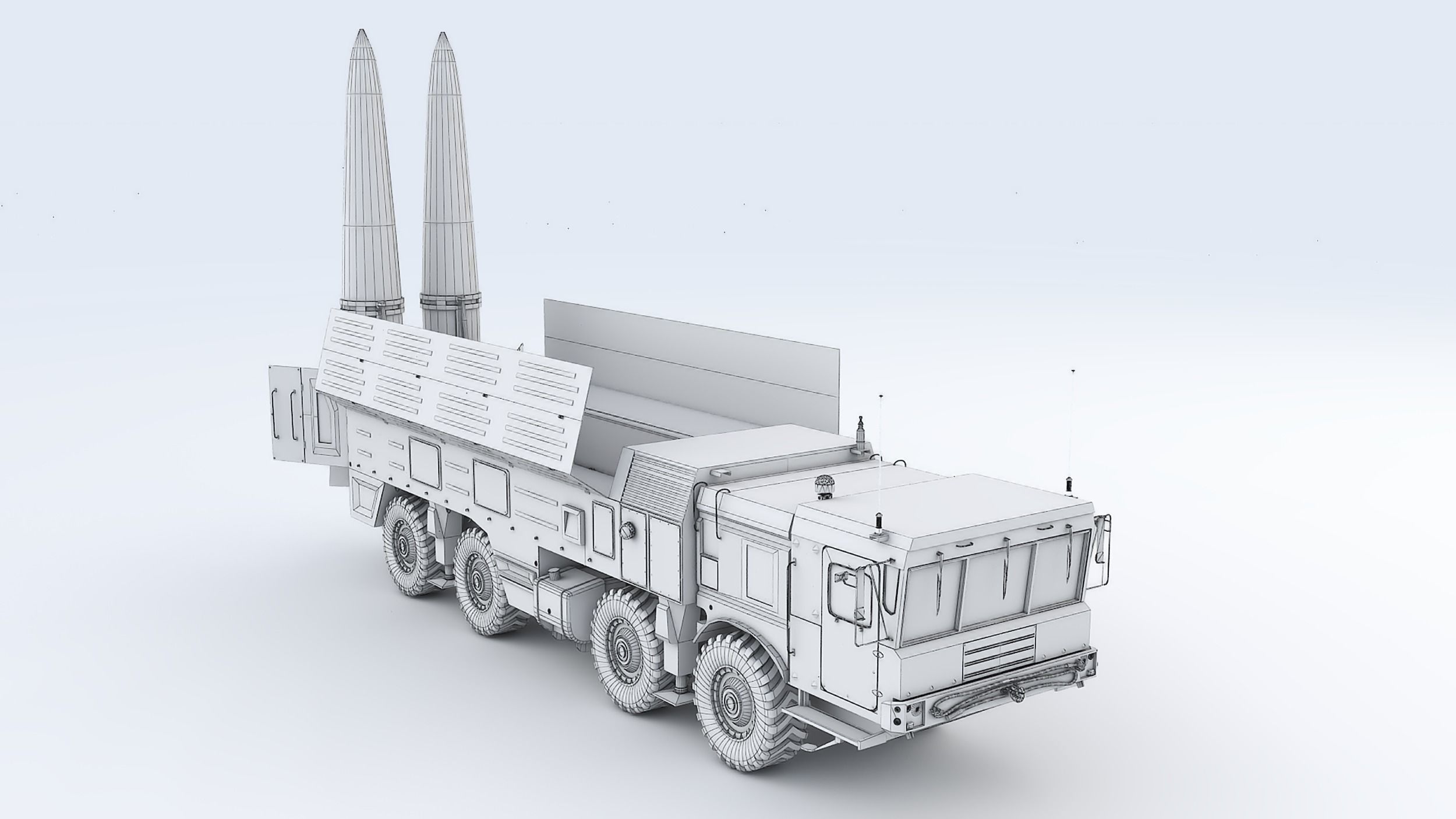 Iskander M military truck with missiles 3D model | CGTrader