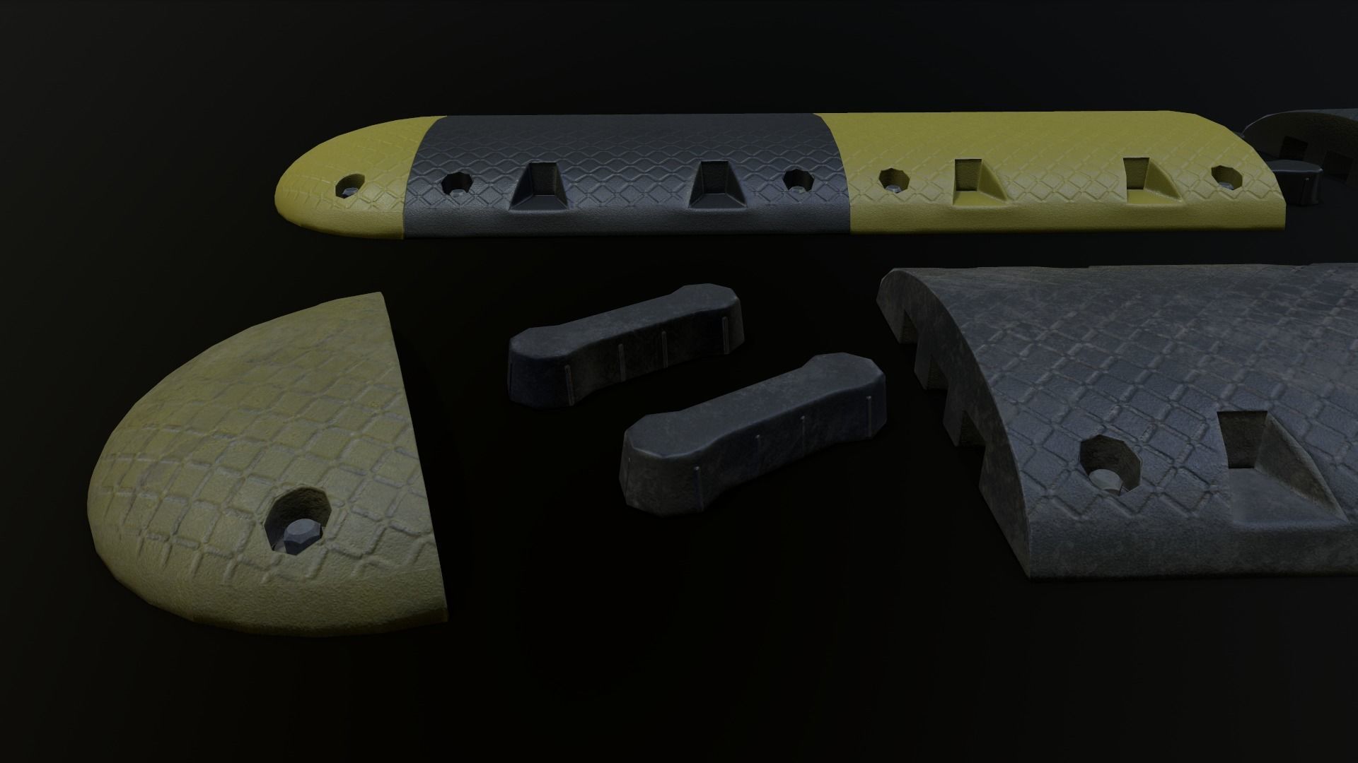 3D model Traffic Speed Bump PBR Game-ready VR / AR / low-poly | CGTrader