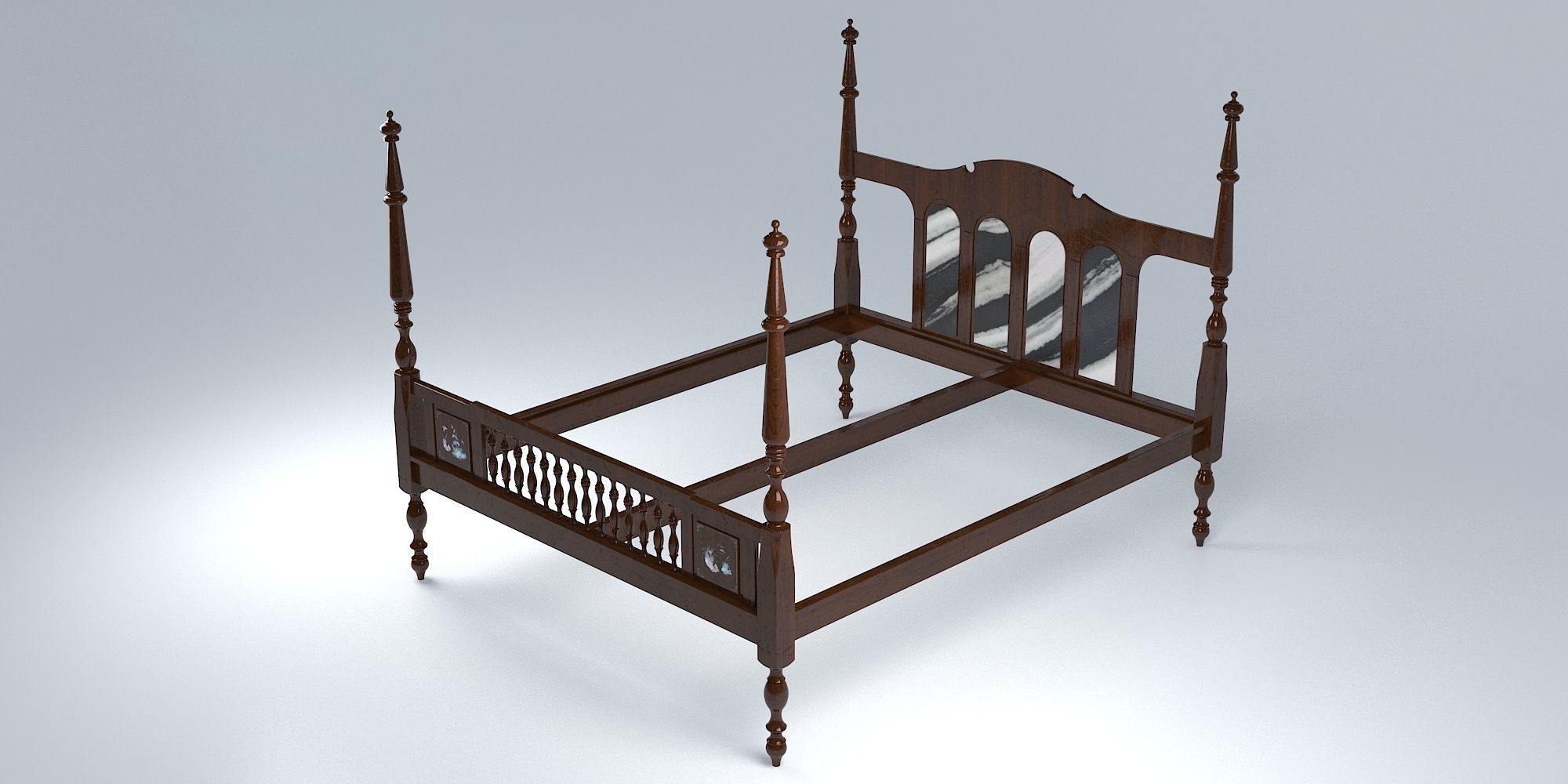 VINTAGE COLONIAL BED 3D model | CGTrader
