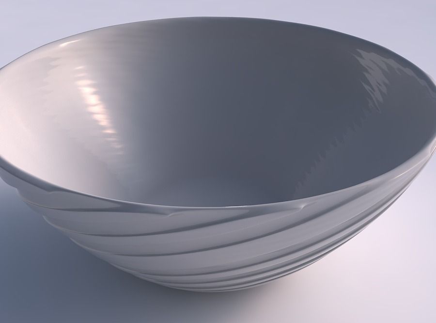 Bowl wide with twisted smooth ribbons 3D print model