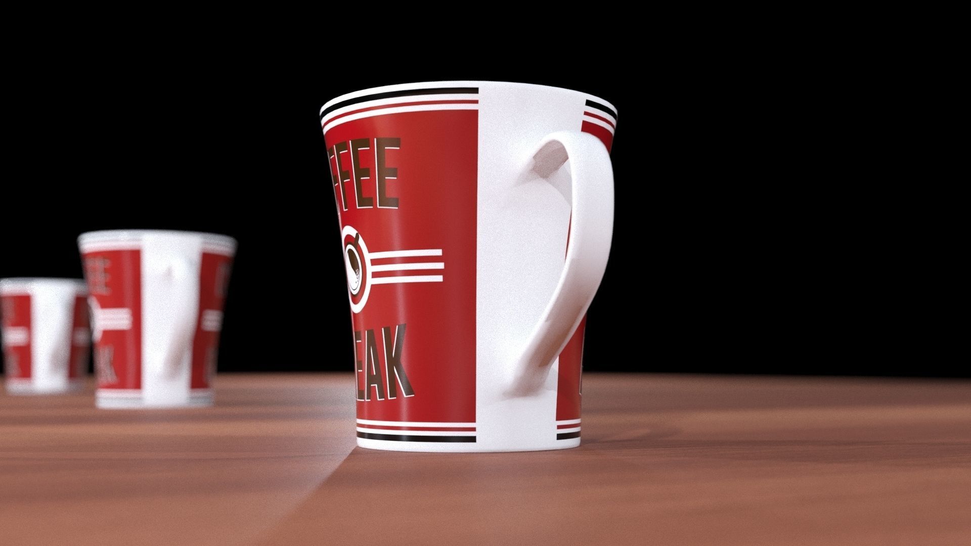3D model coffee cup red yellow and blue VR / AR / low-poly | CGTrader