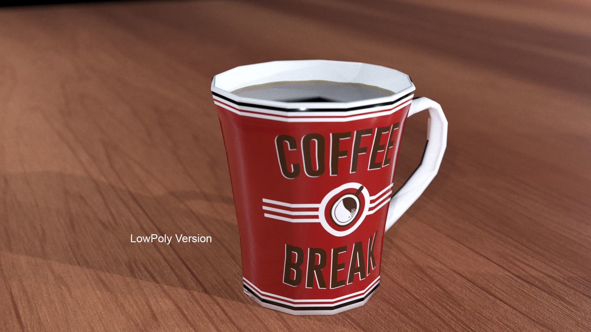 3D model coffee cup red yellow and blue VR / AR / low-poly | CGTrader