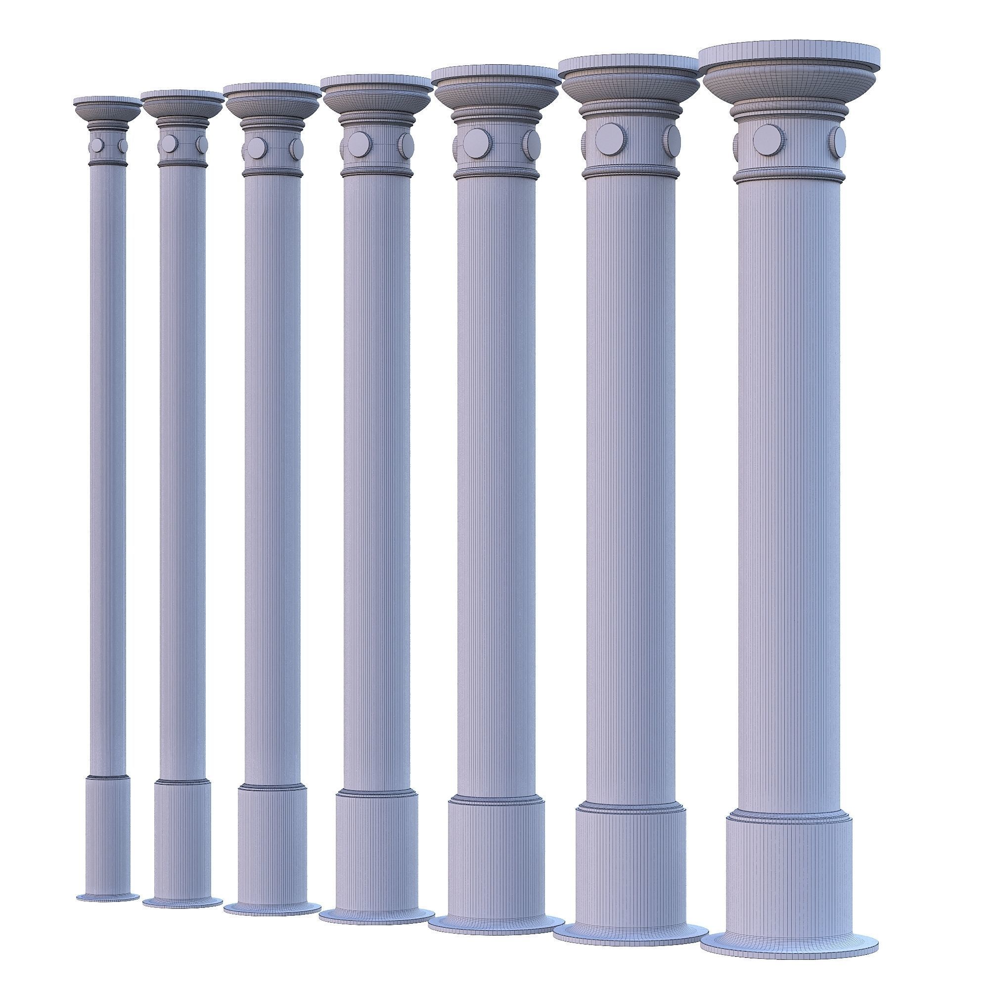 Cast iron columns 1 3D model | CGTrader