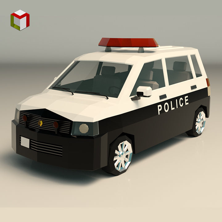 3D model Low Poly Police Van 05 VR / AR / low-poly | CGTrader