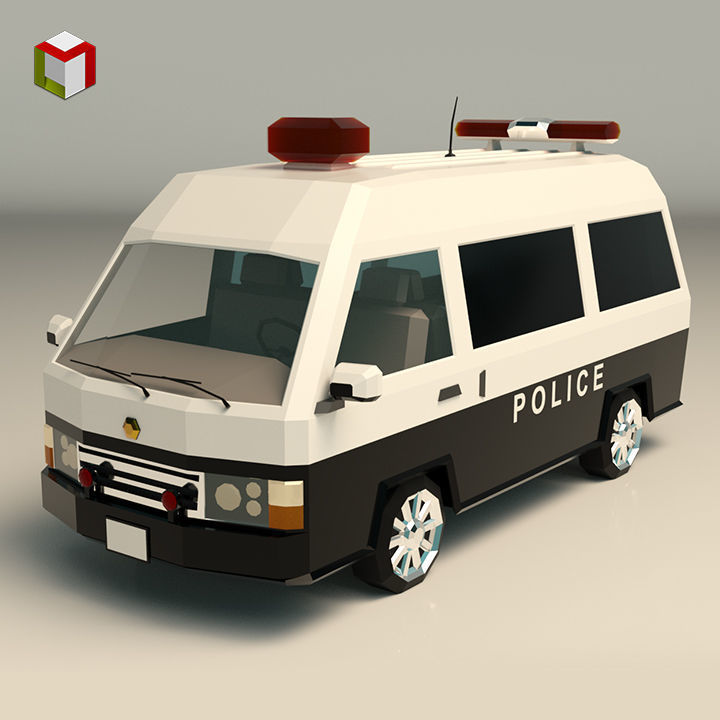 3D model Low Poly Police Van 06 VR / AR / low-poly | CGTrader
