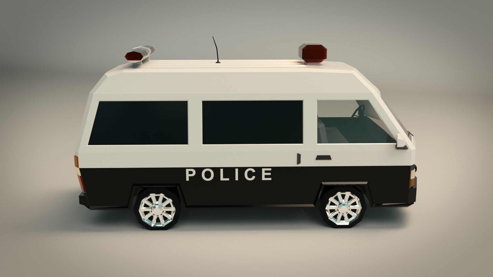 3D model Low Poly Police Van 06 VR / AR / low-poly | CGTrader