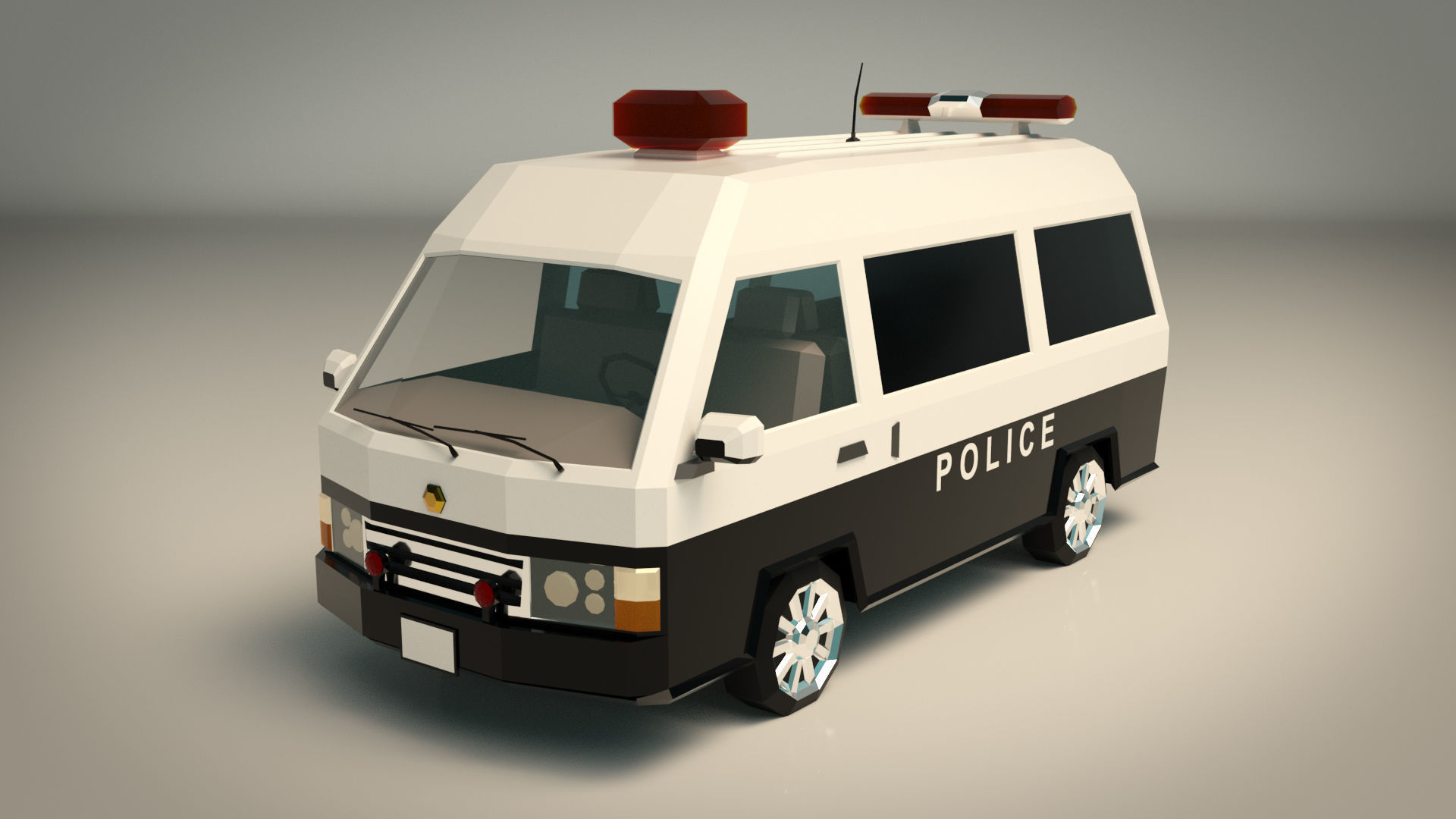 3D model Low Poly Police Van 06 VR / AR / low-poly | CGTrader
