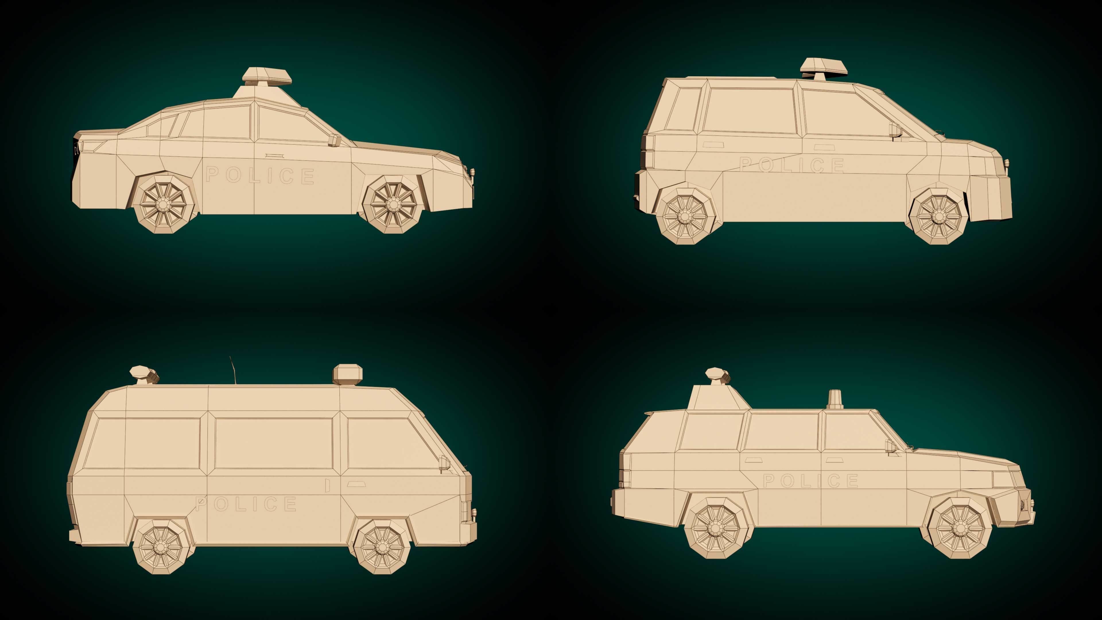 3D Model Collection Low Poly Japanese Police Pack VR / AR / low-poly ...