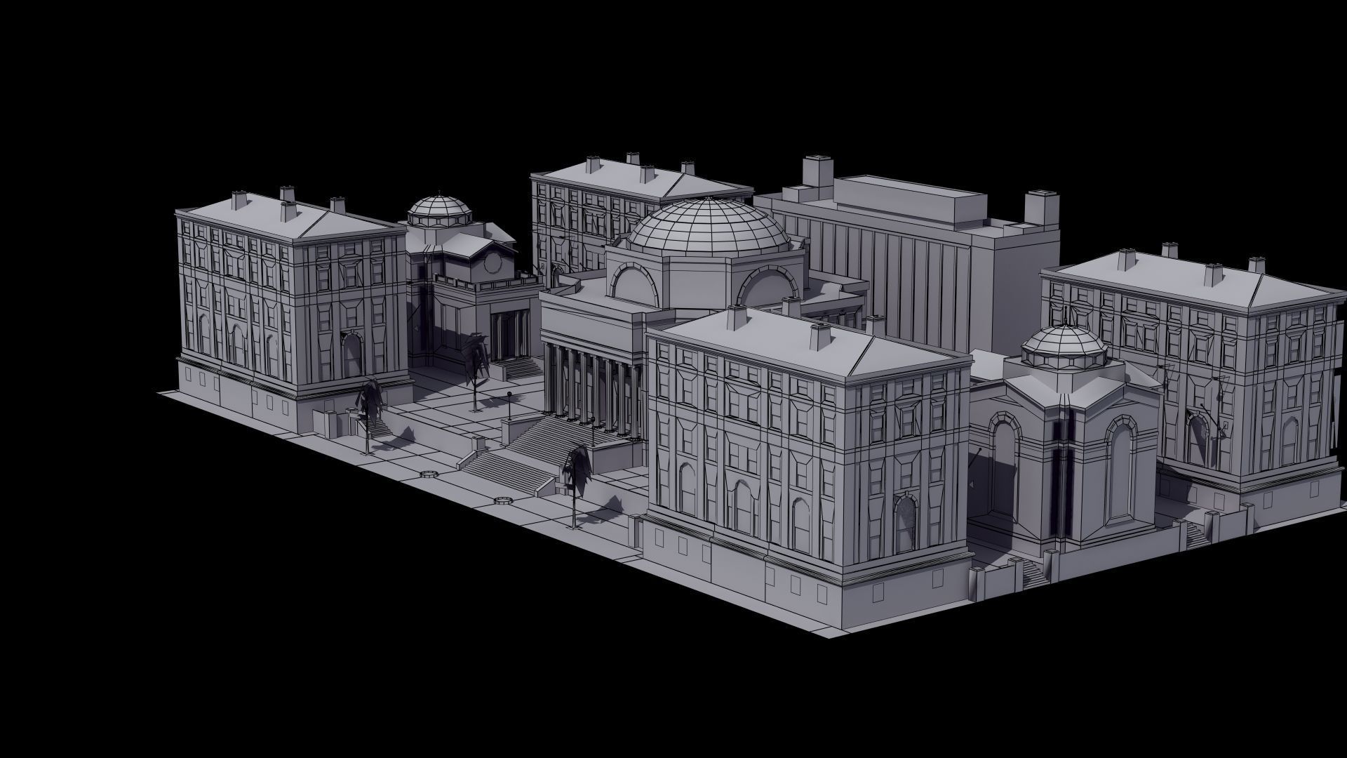 3D model University Campus VR / AR / low-poly | CGTrader
