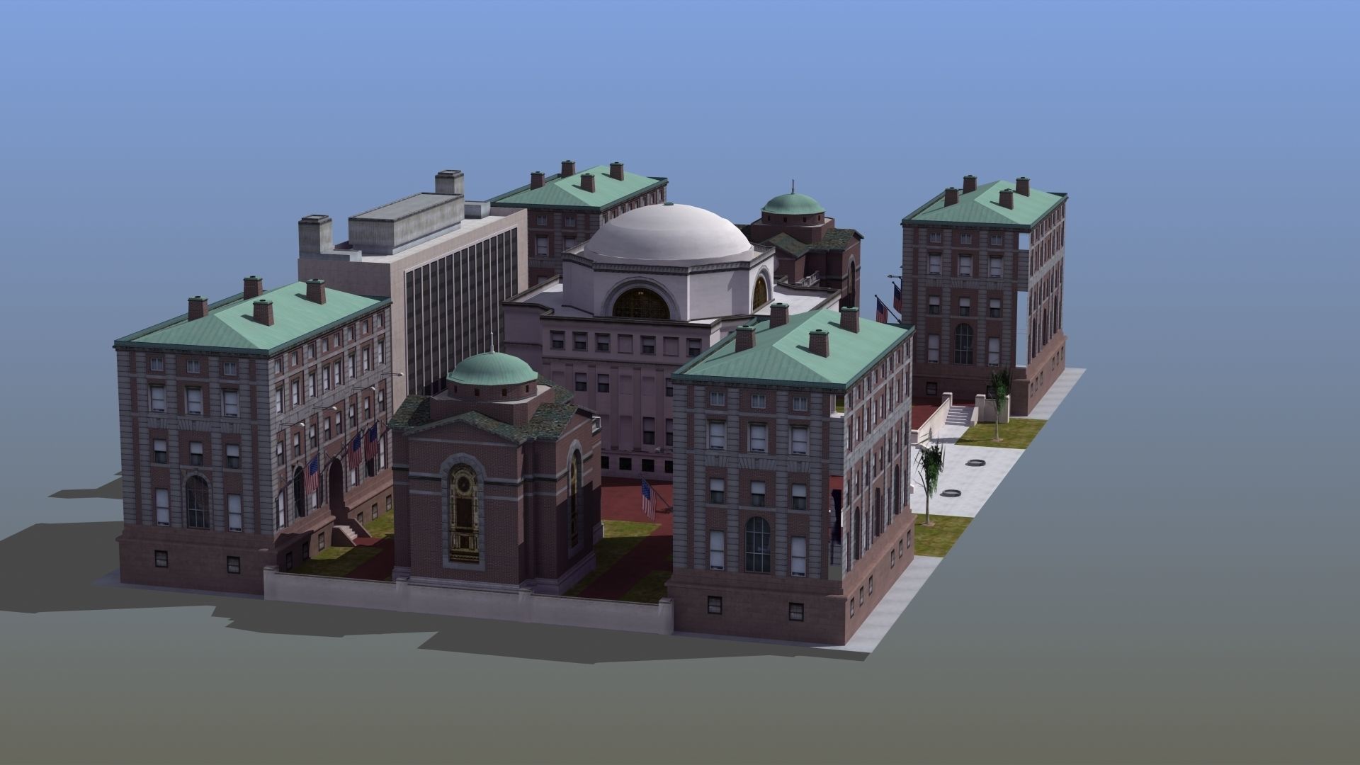 3D model University Campus VR / AR / low-poly | CGTrader