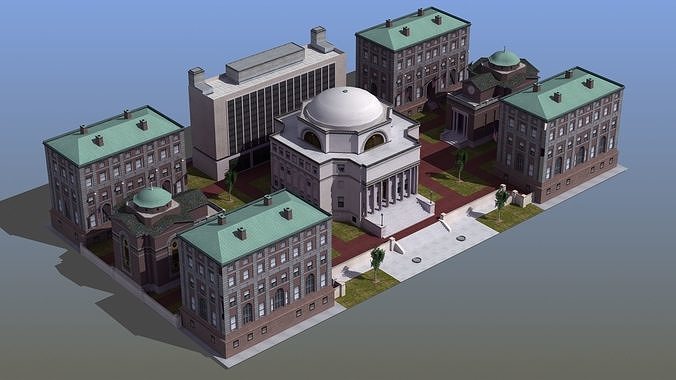 3D model University Campus VR / AR / low-poly | CGTrader