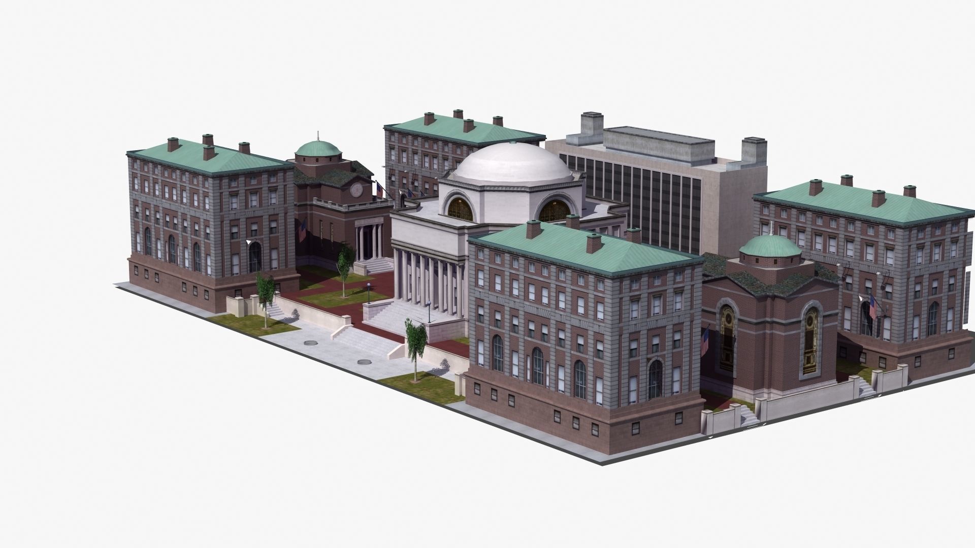3D model University Campus VR / AR / low-poly | CGTrader