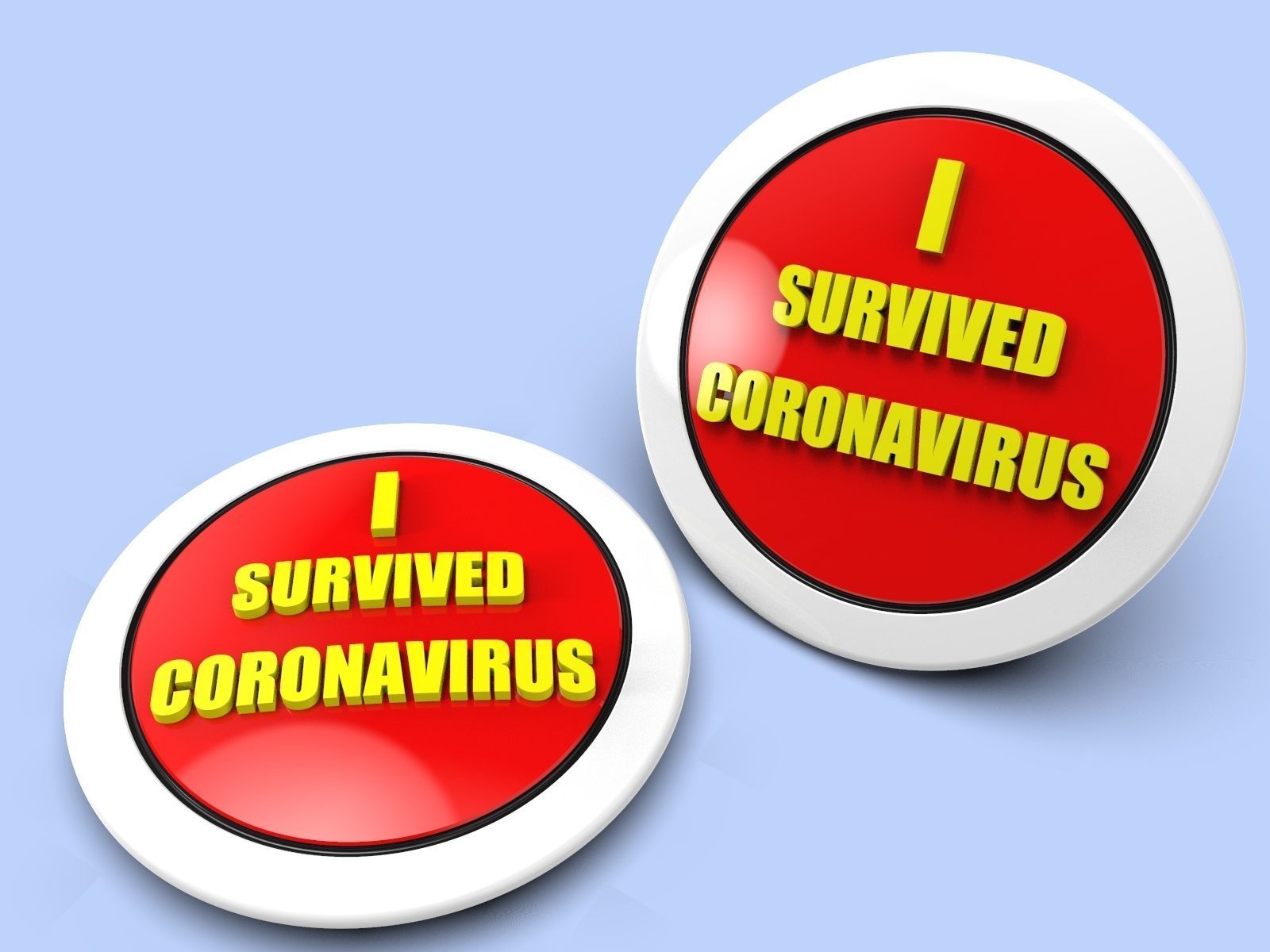 Badge I SURVIVED CORONAVIRUS for 3D printing 3D model 3D printable ...