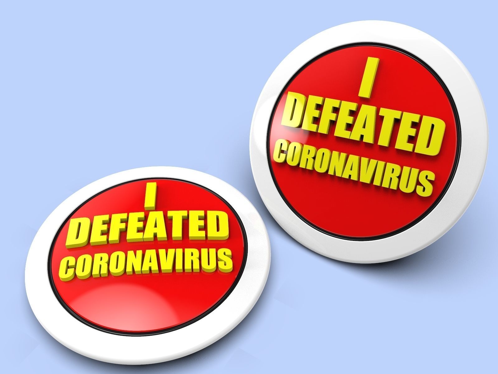 3d Badge I DEFEATED CORONAVIRUS for 3D printing | CGTrader