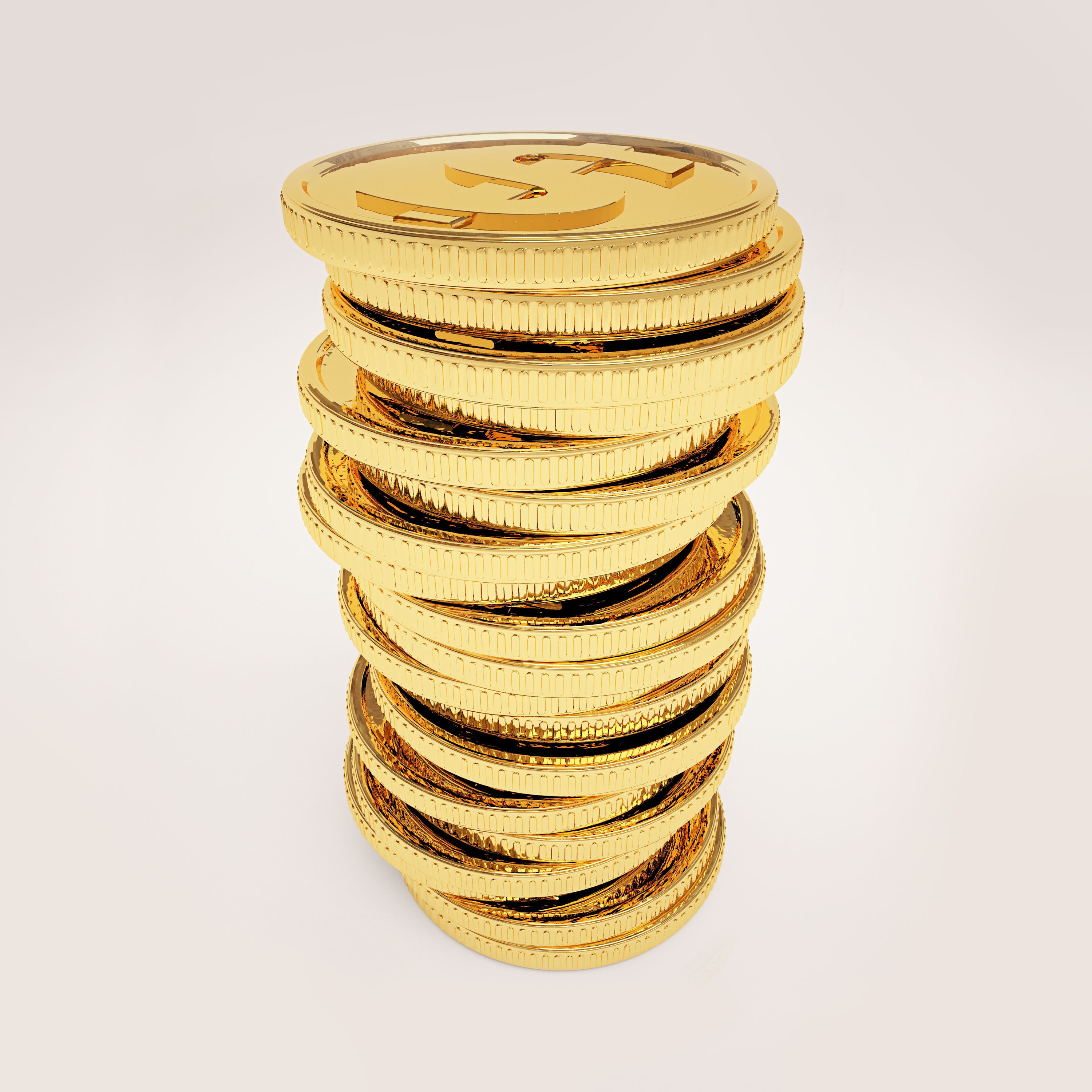 A stack of coins 3D model | CGTrader