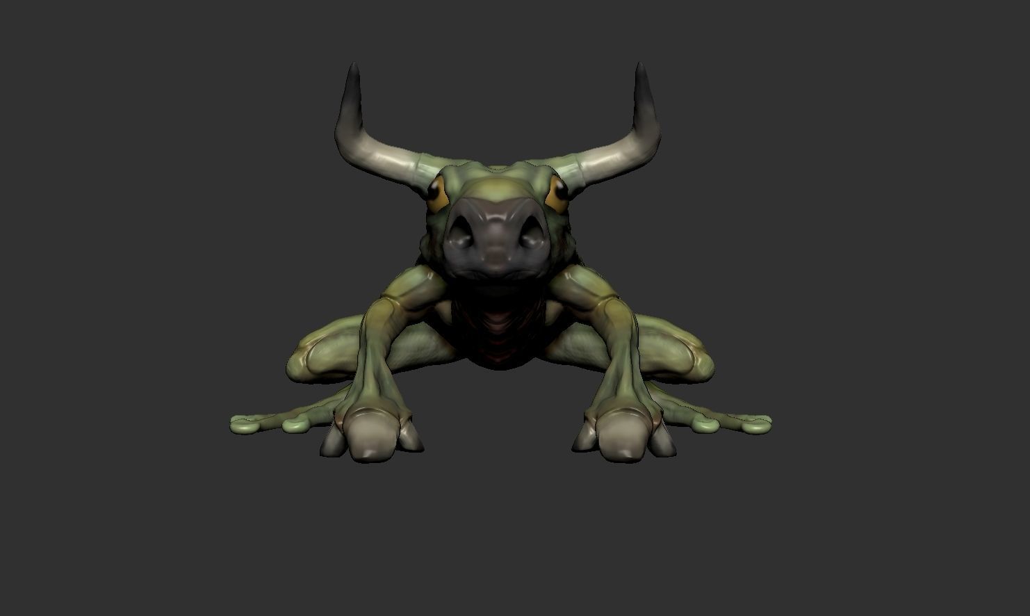3D model Bullfrog creature with horns VR / AR / low-poly | CGTrader