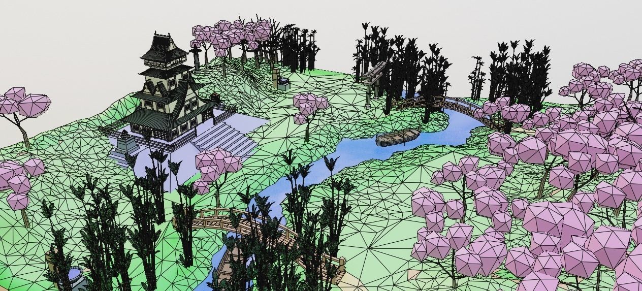 3D model Low Poly Chinese House VR / AR / low-poly | CGTrader